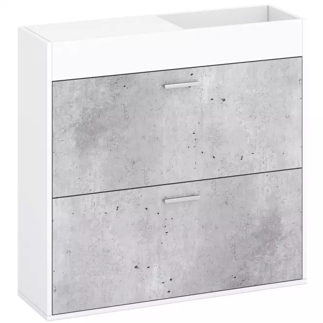 Skrinka na topánky Dalia 2KL beton/biely 36433 / Merkury Market