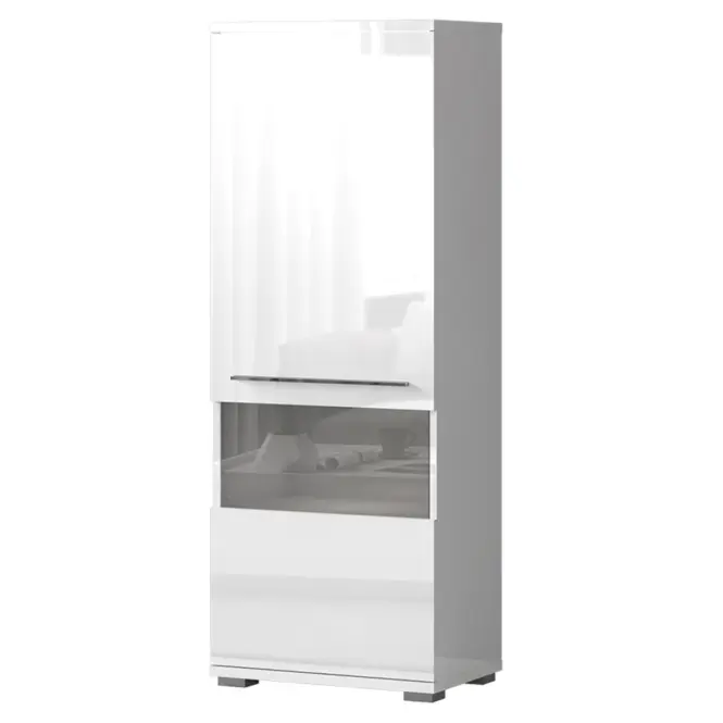 Vitrína Piano V60V-1KS/PN-70/KA/70 lakované crystal white / Merkury Market